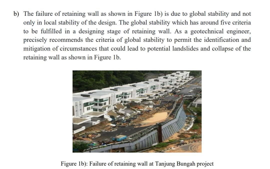 Solved b) The failure of retaining wall as shown in Figure | Chegg.com