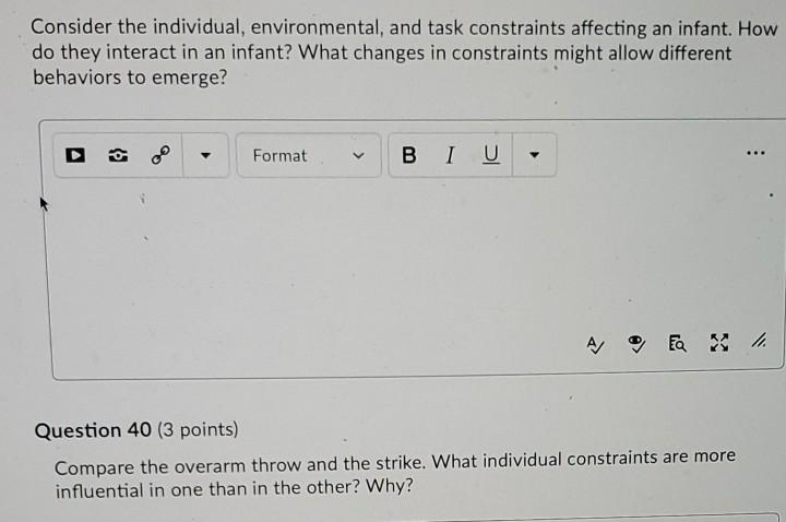 Solved Consider the individual, environmental, and task | Chegg.com