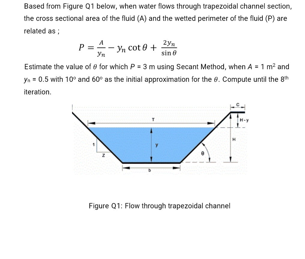 Solved Based from Figure Q1 below, when water flows through | Chegg.com