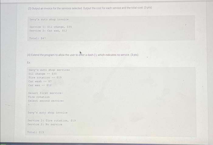 Solved 3.27 LAB*: Program: Automobile service invoice | Chegg.com