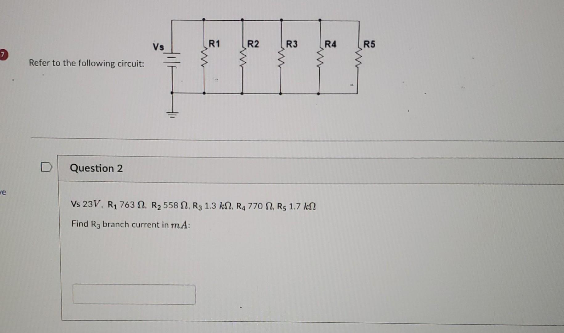 Solved Refer to the following circuit: Question 1 Vs 20 | Chegg.com
