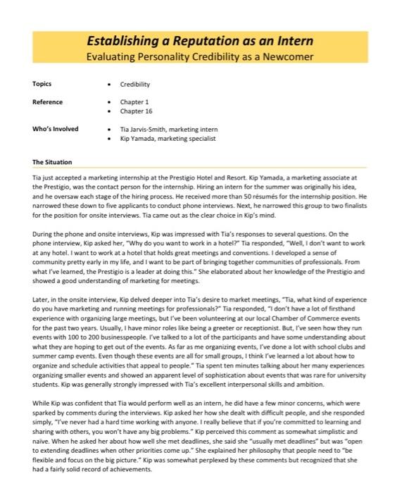 Solved Establishing credibility. Assume that you are giving | Chegg.com Solved Establishing credibility. Assume that you are giving | Chegg.com