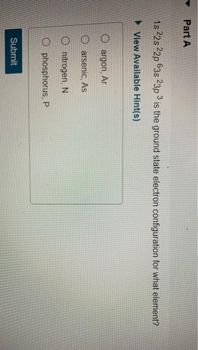 Solved Part A Refer To The Periodic Table To Write The