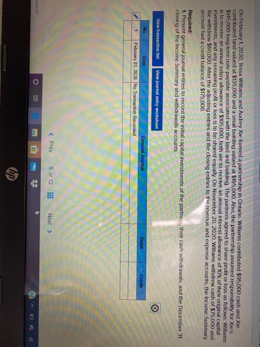 Solved On February 1, 2020, Tessa Williams and Audrey Xie | Chegg.com