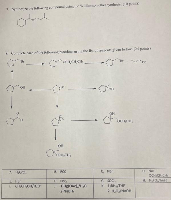 Solved 7. Synthesize the following compound using the | Chegg.com