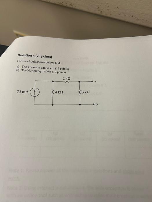 Solved Question 4 (25 points) For the circuit shown below, | Chegg.com Solved Question 4 (25 points) For the circuit shown below, | Chegg.com