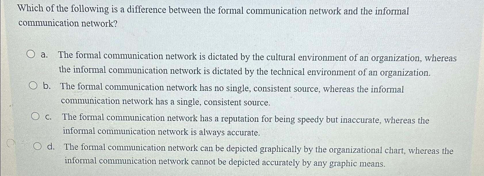 Solved Which of the following is a difference between the | Chegg.com