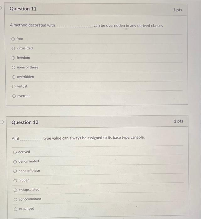 Solved Which method name is not in System.Object? | Chegg.com