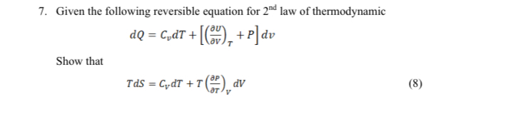 Solved Given the following reversible equation for 2nd ﻿law | Chegg.com