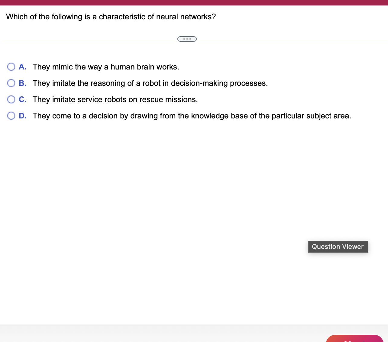 Solved Which of the following is a characteristic of neural | Chegg.com