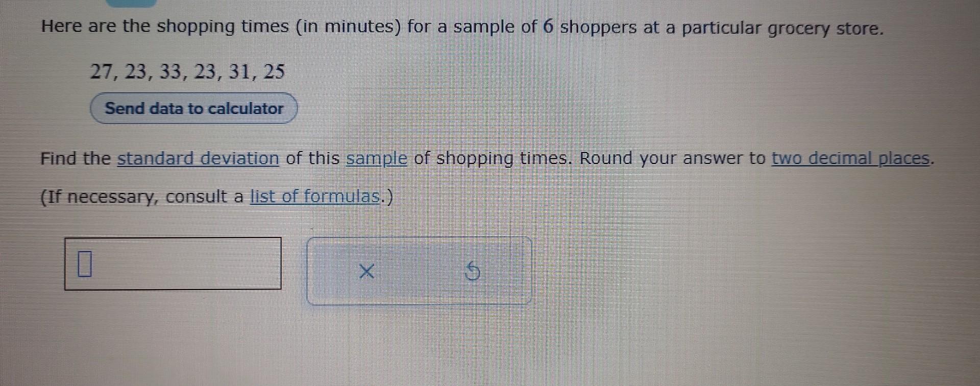 Solved Find the standard deviation of this sample of | Chegg.com