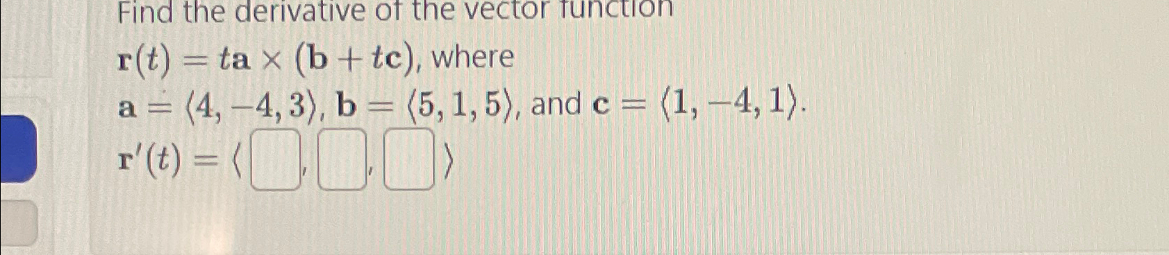 Solved Find the derivative of the vector function | Chegg.com