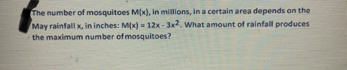 Solved The number of mosquitoes M(x), ﻿in millions, in a | Chegg.com
