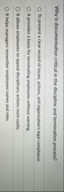 Solved Why is documentation critical in the discipline and | Chegg.com