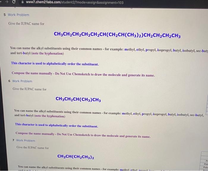 Solved please give the iupac name for these molecules and | Chegg.com