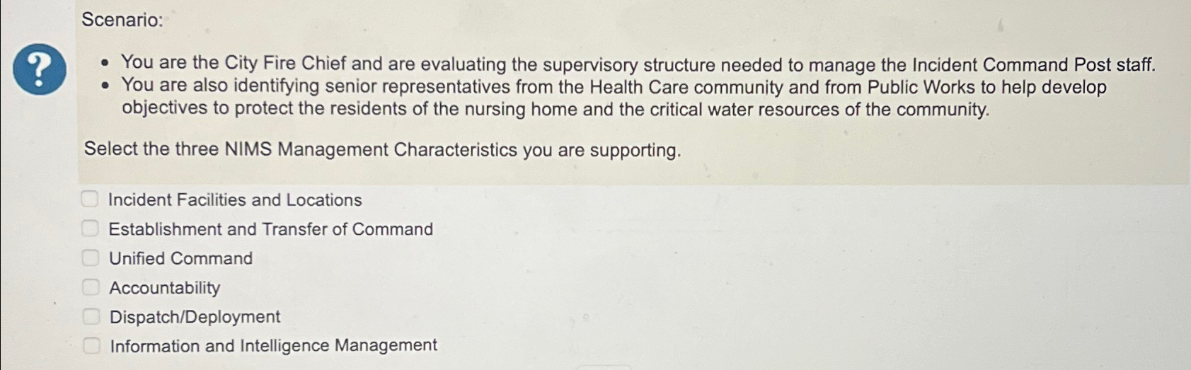 Solved Scenario You Are The City Fire Chief And Are