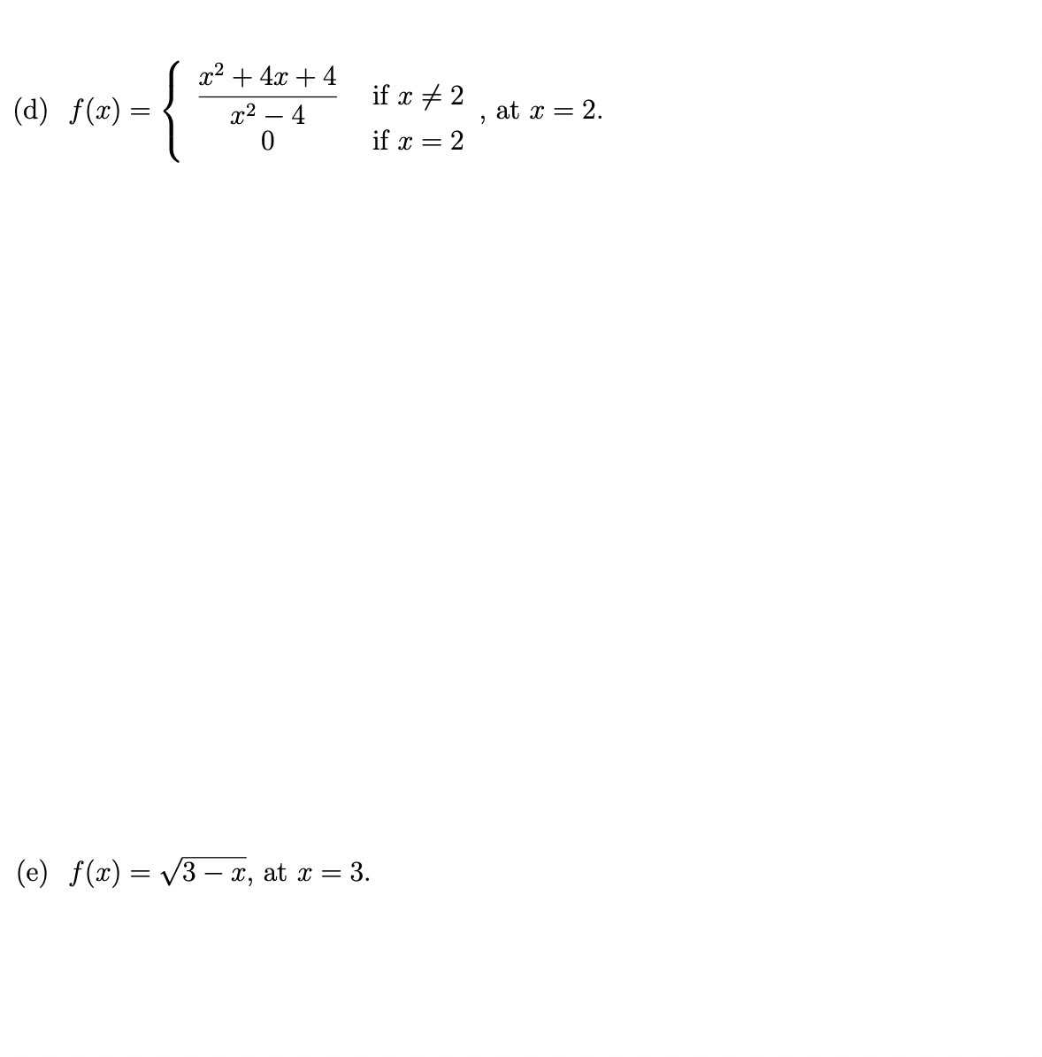 Solved For each of the following, determine if the function | Chegg.com