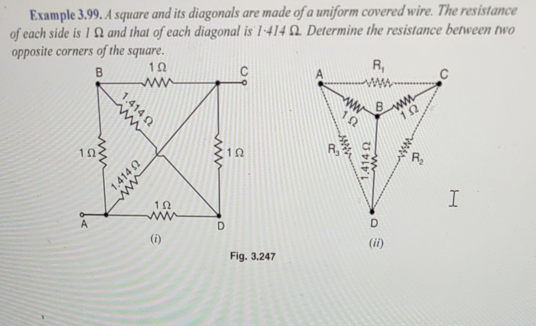 Solved Example 3.99. A square and its diagonals are made of | Chegg.com