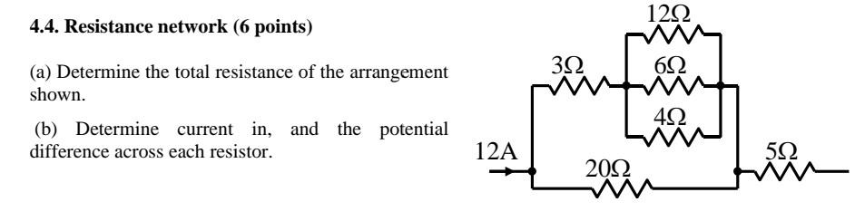Solved 4.4. Resistance network (6 points) (a) Determine the | Chegg.com