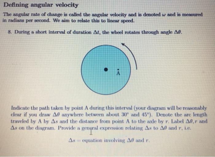 Solved Defining angular velocity The angular rate of change | Chegg.com