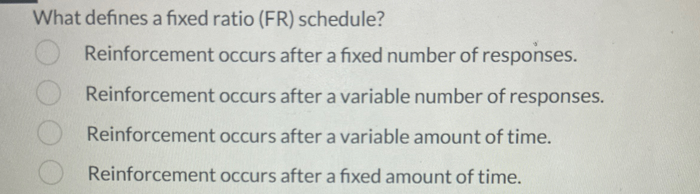 Solved What defines a fixed ratio (FR) | Chegg.com