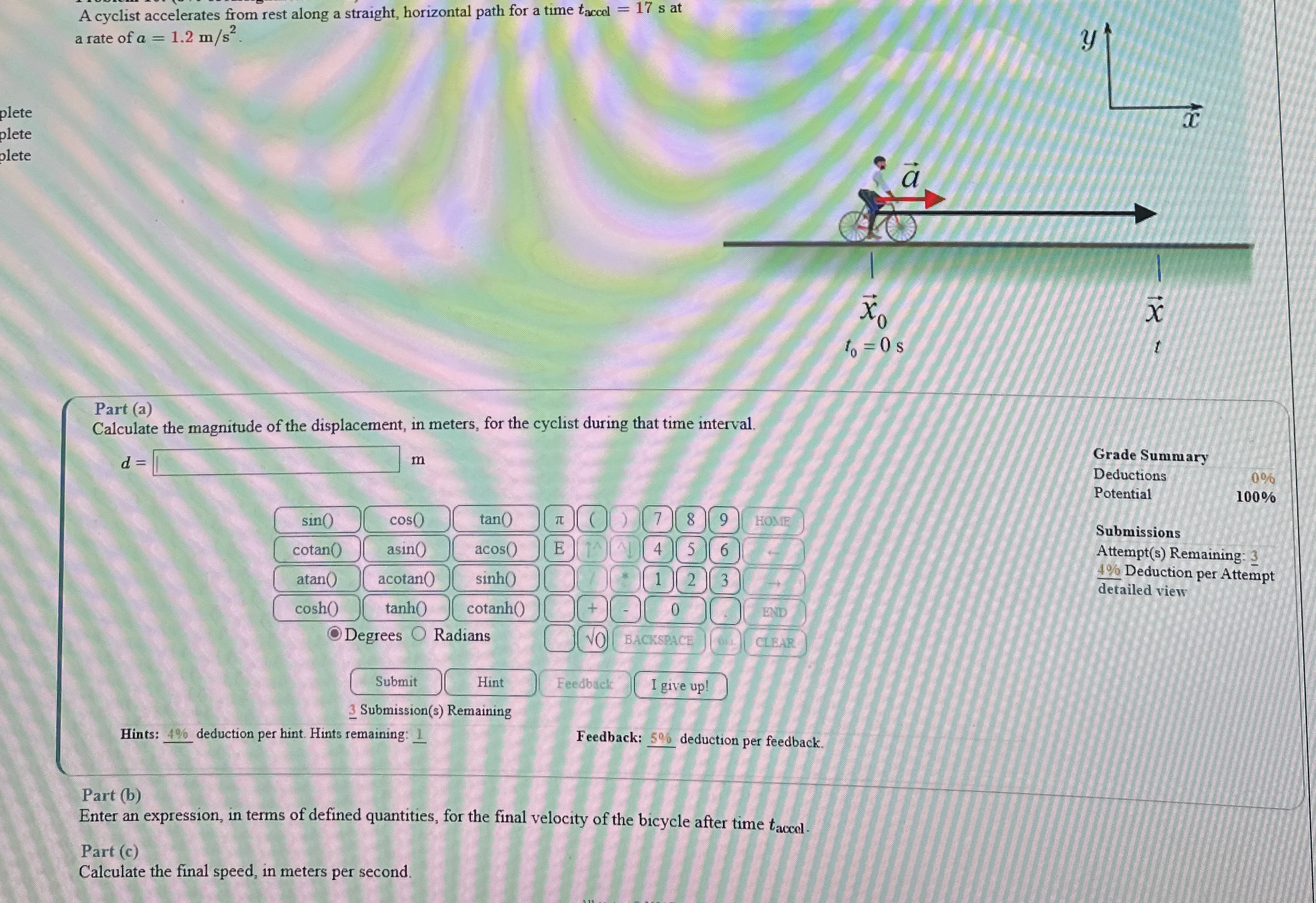 Solved Answer A Ca Cyclist Accelerates From Rest Along A