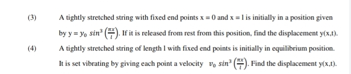 Solved (3) ﻿A tightly stretched string with fixed end points | Chegg.com