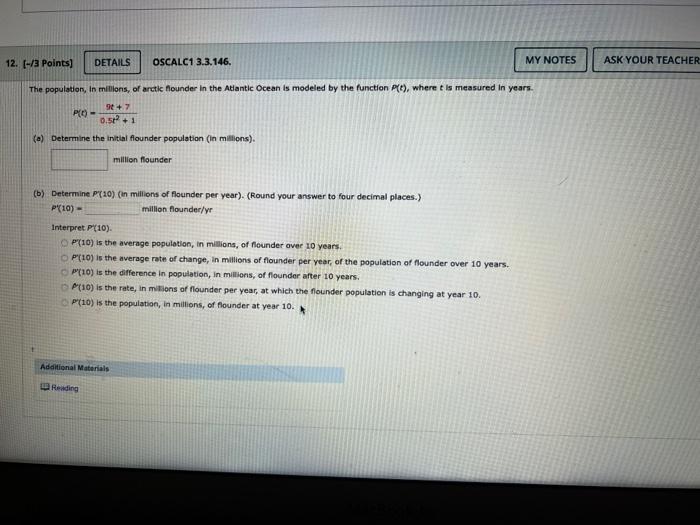 Solved 12. (-/3 points) DETAILS OSCALC1 3.3.146. MY NOTES | Chegg.com Solved 12. (-/3 points) DETAILS OSCALC1 3.3.146. MY NOTES | Chegg.com