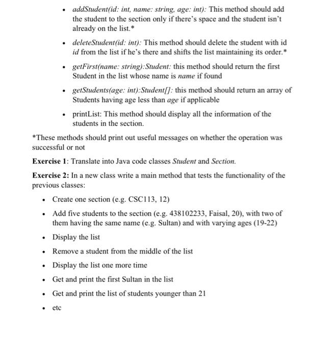 Solved Lab 1: Array of Objects Student id:int name : String | Chegg.com