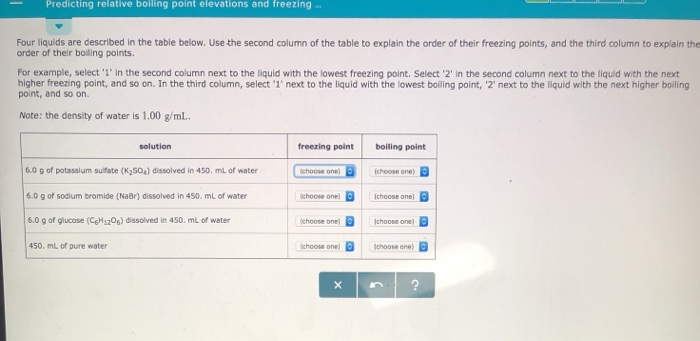 Solved Predicting relative boiling point elevations and | Chegg.com