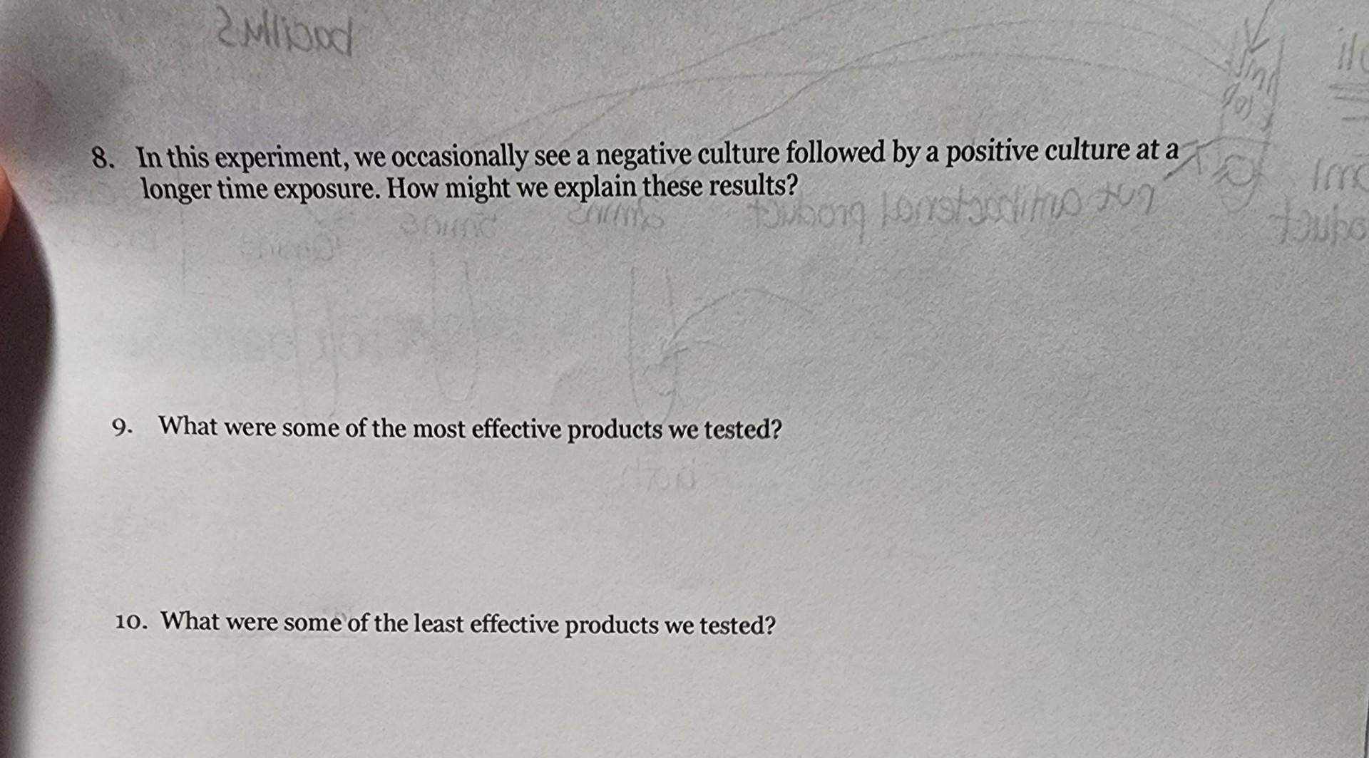 Solved 8. In this experiment, we occasionally see a negative | Chegg.com