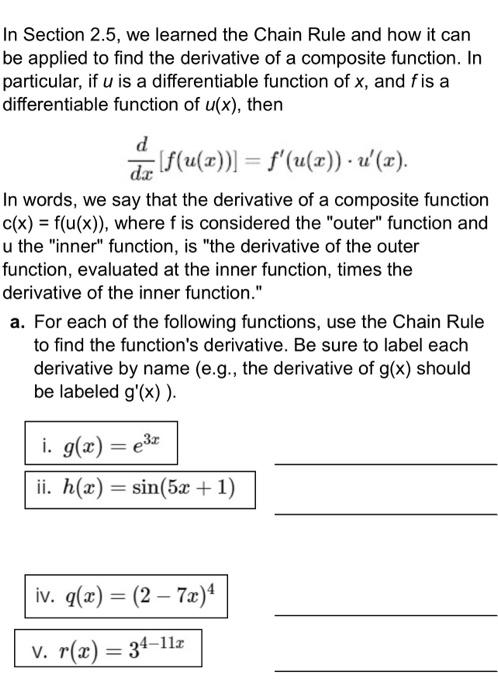 Solved In Section 2.5 , we learned the Chain Rule and how it | Chegg.com