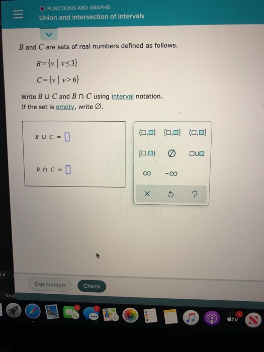 Solved O FUNCTIONS AND GRAPHS Union and intersection of | Chegg.com