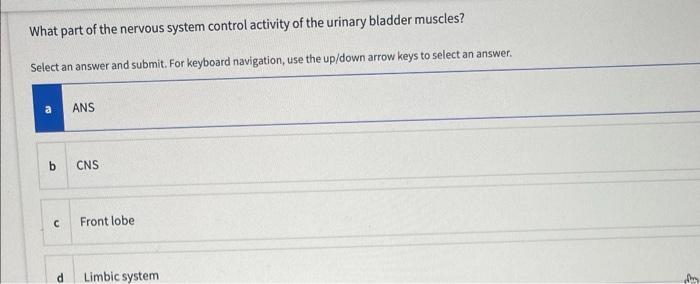 Solved What part of the nervous system control activity of | Chegg.com