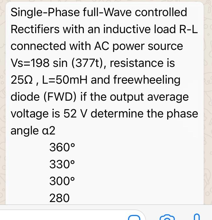 Solved Single-Phase full-Wave controlled Rectifiers with an | Chegg.com