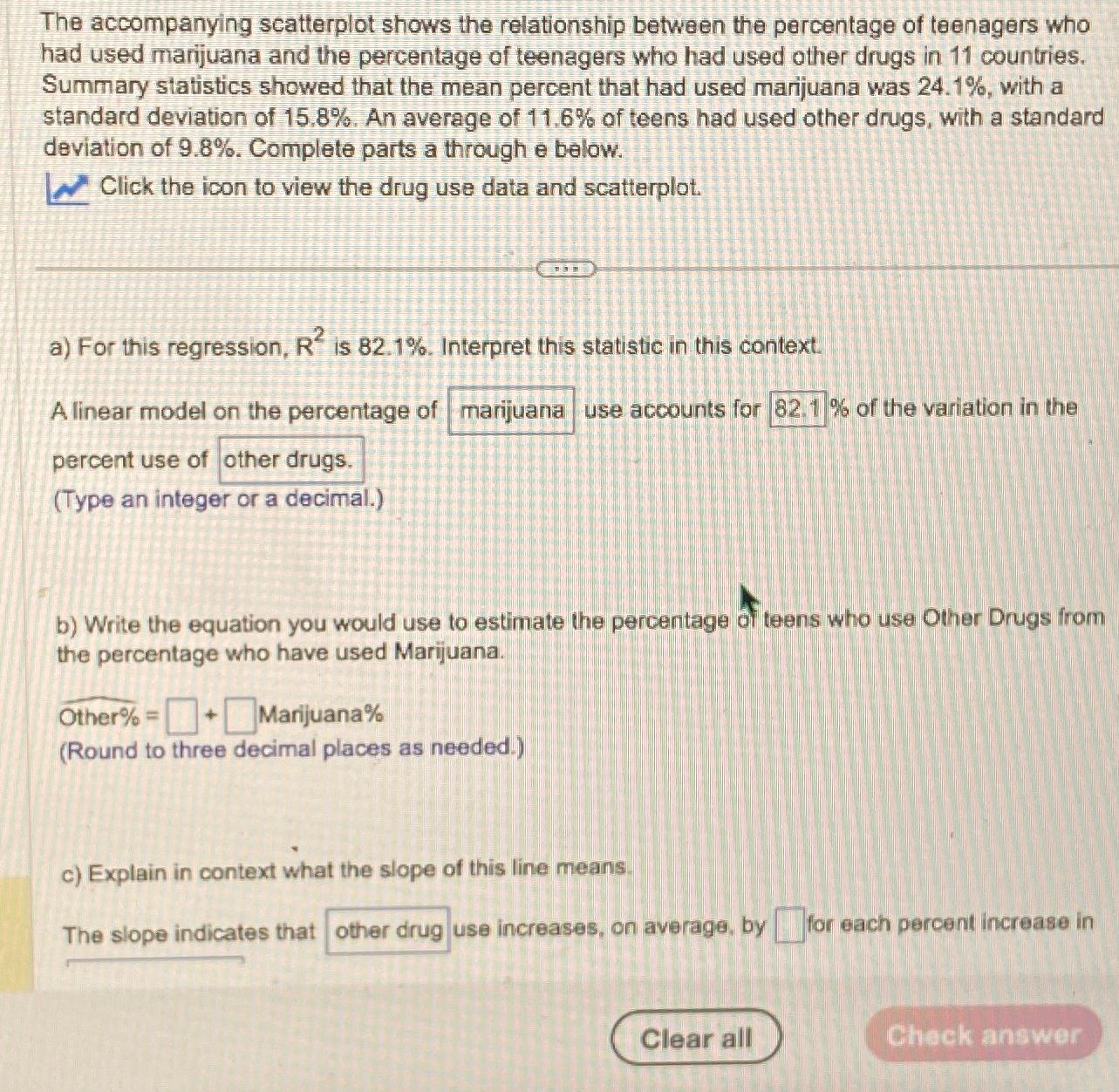 Solved The accompanying scatterplot shows the relationship | Chegg.com