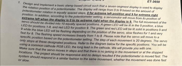 Solved 1. Design and implement a basic stamp based circuit | Chegg.com