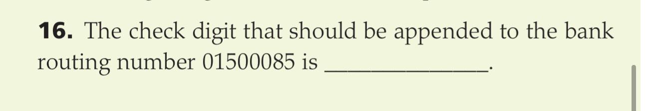 The check digit that should be appended to the bank | Chegg.com