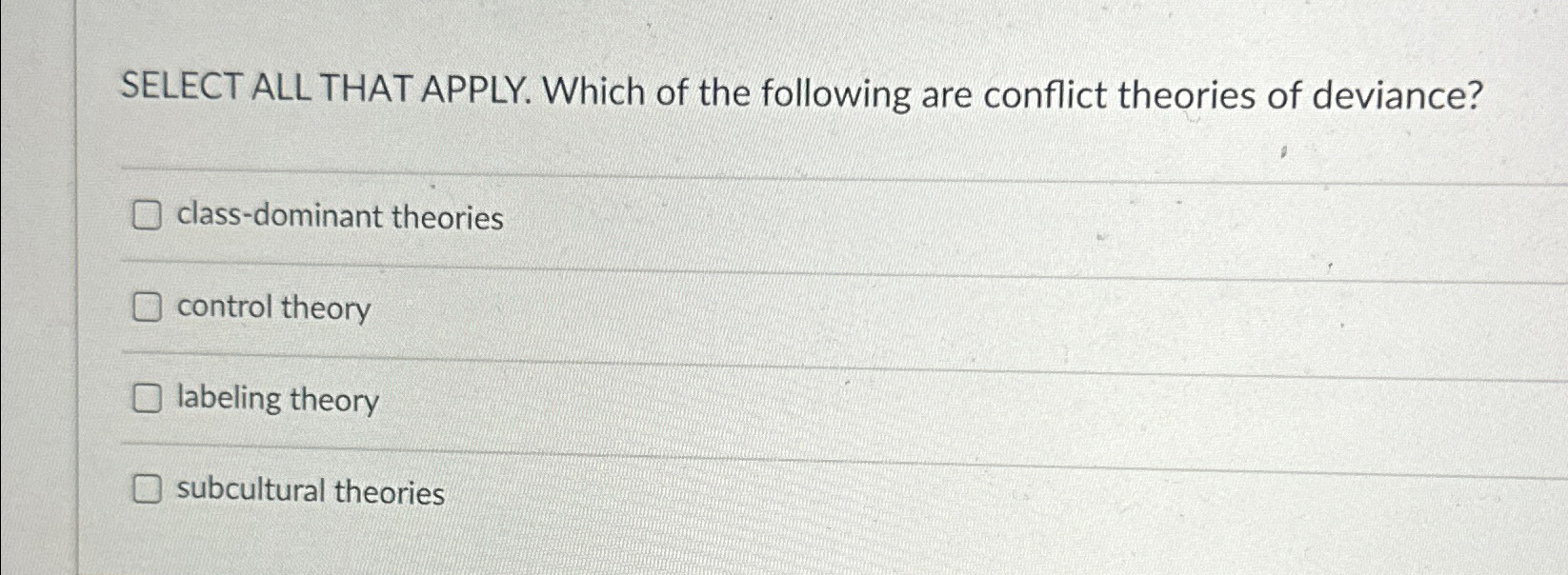 Solved SELECT ALL THAT APPLY. Which of the following are | Chegg.com