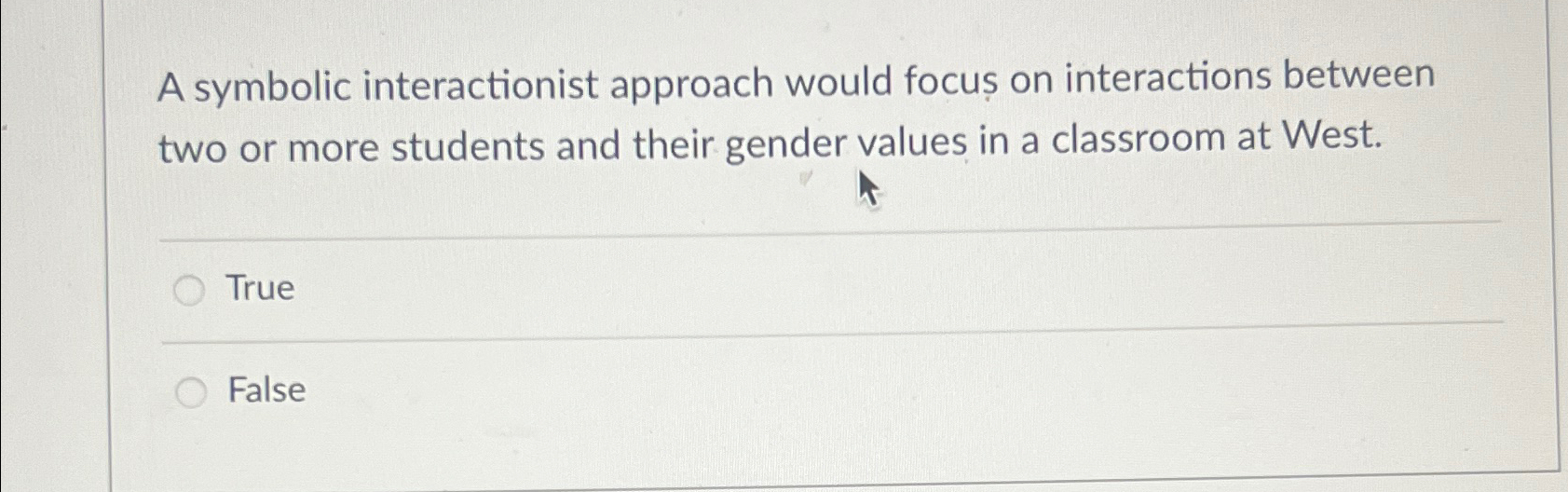 Solved A symbolic interactionist approach would focuș ﻿on | Chegg.com