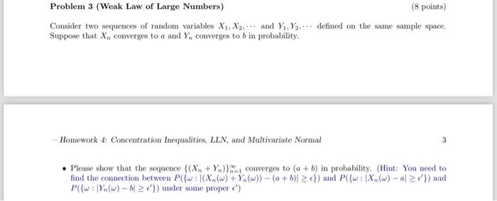 Solved Problem 3 (Weak Law of Large Numbers) (8 points) | Chegg.com