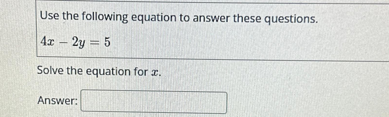 Solved Use the following equation to answer these | Chegg.com
