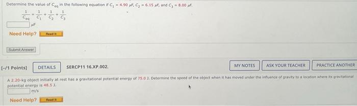 Solved Determine the value of Ceq in the following equation | Chegg.com