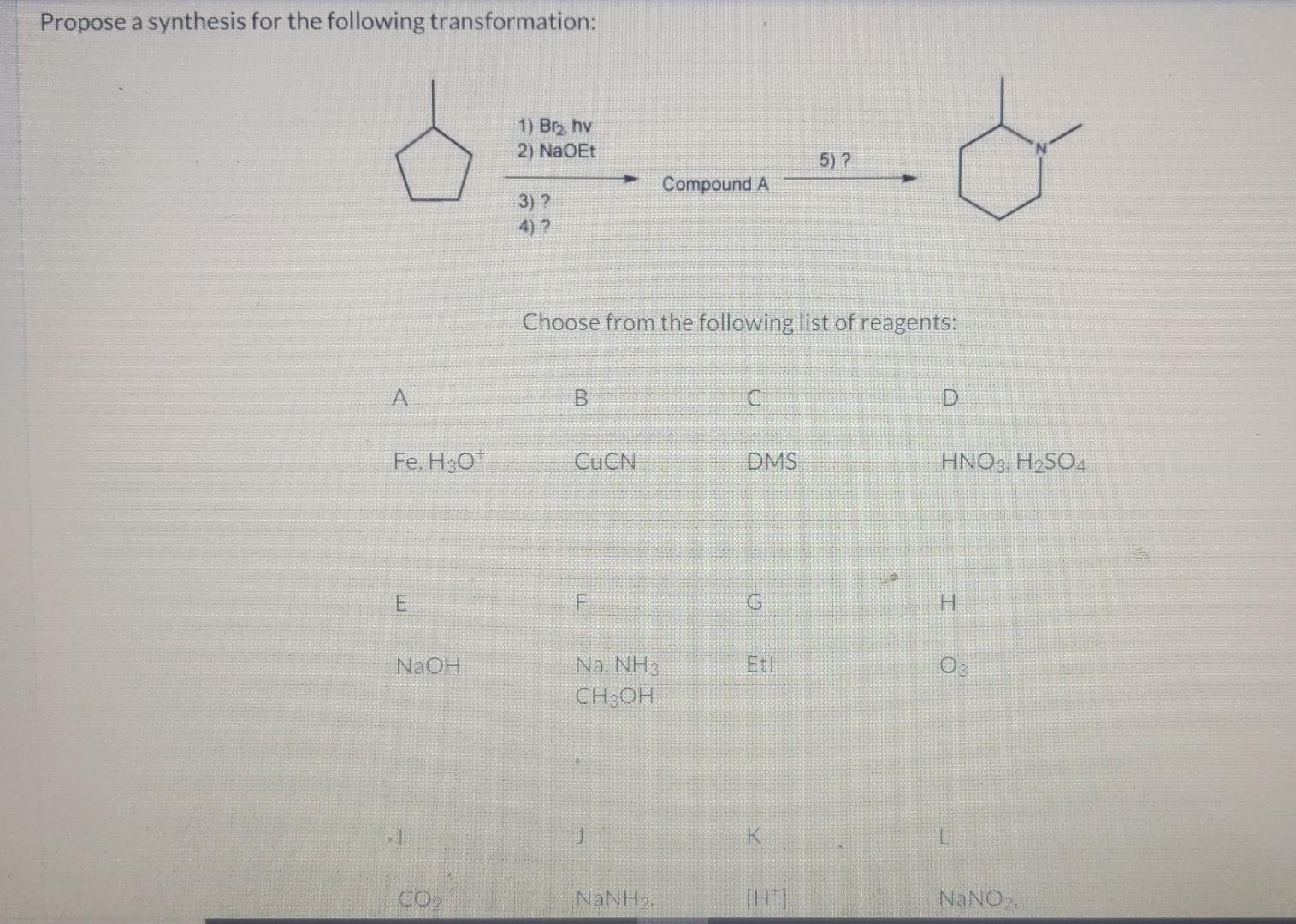 Solved Propose a synthesis for the following transformation: | Chegg.com