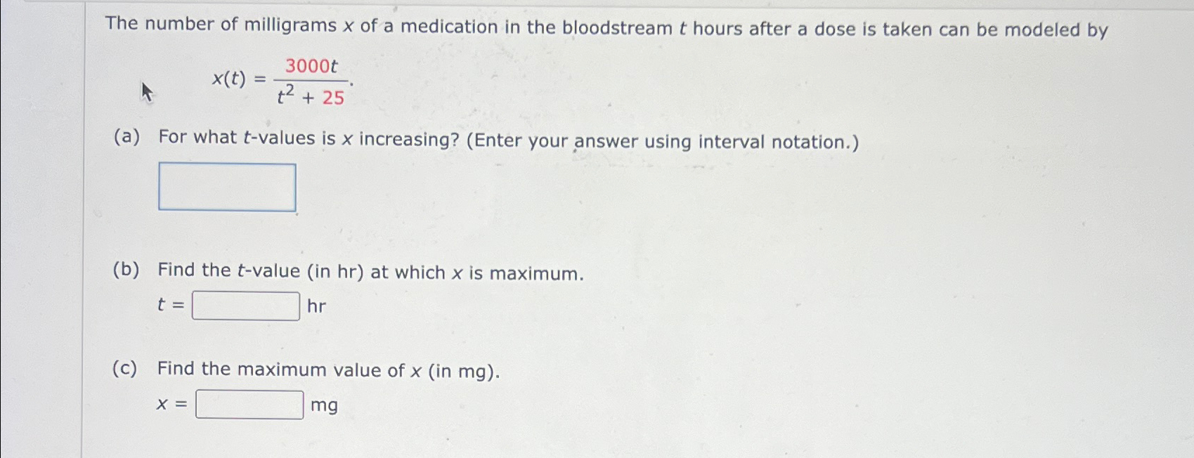 Solved The number of milligrams x ﻿of a medication in the | Chegg.com
