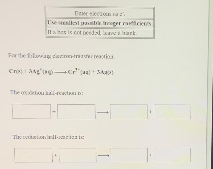 Solved Enter electrons as e Use smallest possible integer | Chegg.com