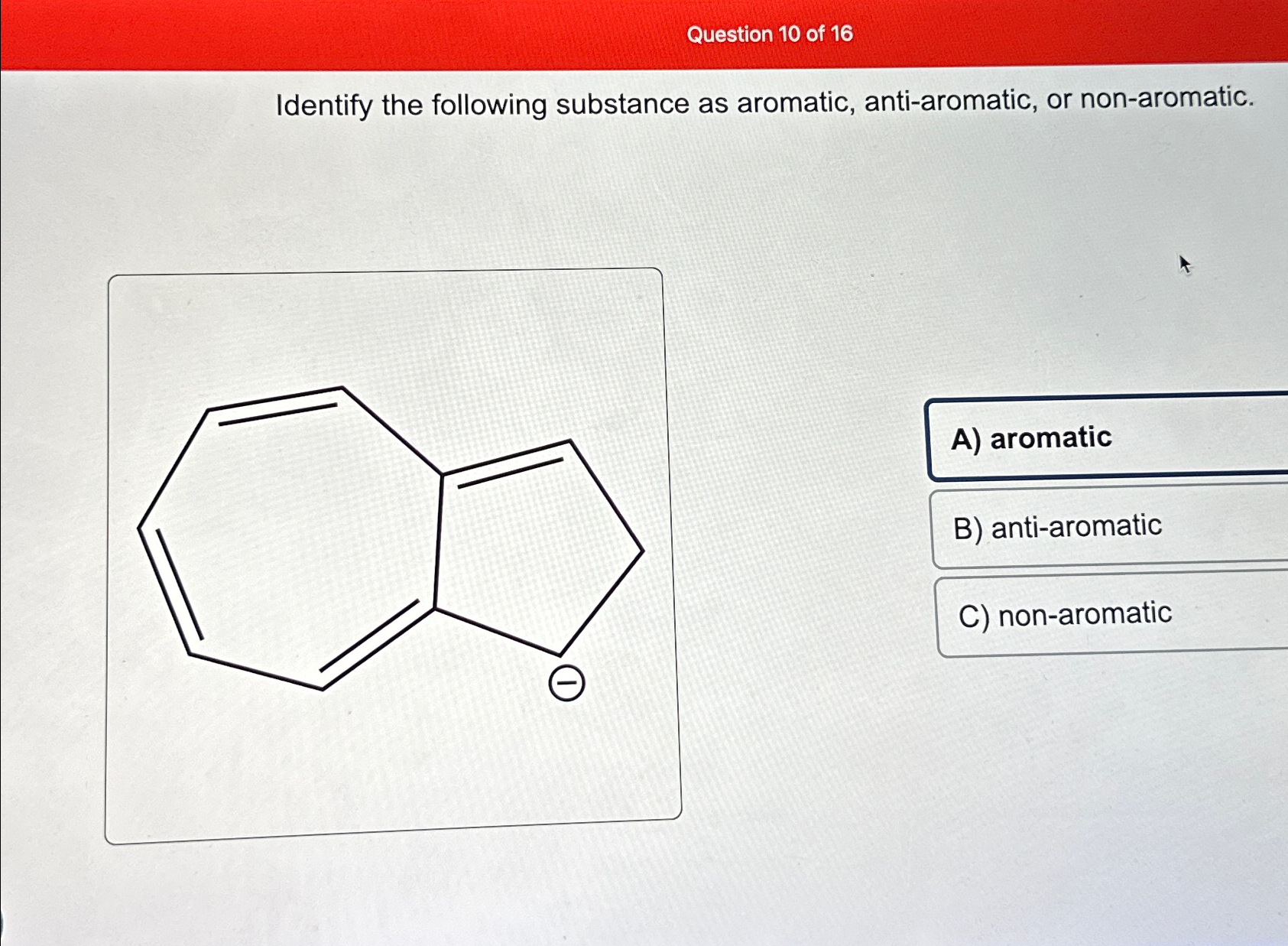 Solved Question 10 ﻿of 16Identify the following substance as | Chegg.com