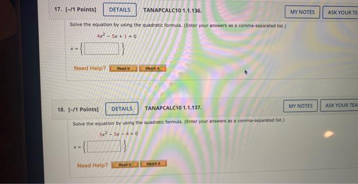 Solved TANAPCALC10 1.1.136. Solve the equation by using the | Chegg.com