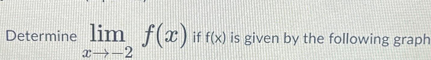 Solved Determine limx→-2f(x) ﻿if f(x) ﻿is given by the | Chegg.com