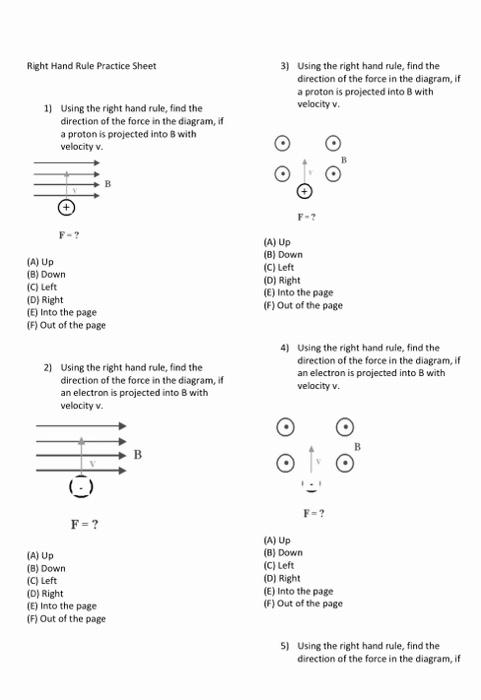 Solved Right Hand Rule Practice Sheet 3) Using the right | Chegg.com